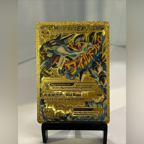 Pokemon | Toys | Mccharizard Ex Metal Gold Shiny Card Gold Foil Pokemon ...